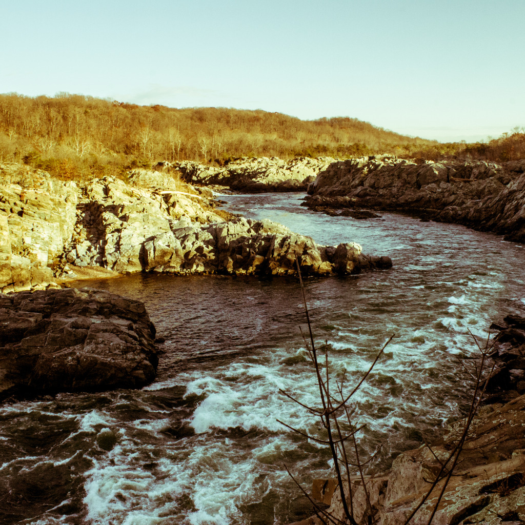 Download wallpaper river, sky, water, rocks, flow, section landscapes ...