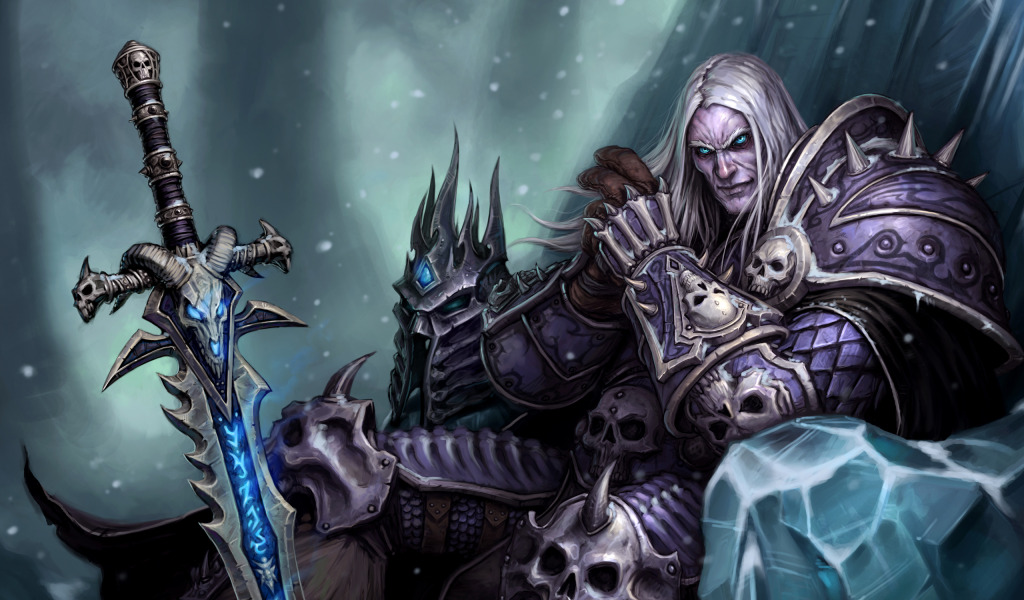 Download wallpaper World of Warcraft, armor, wow, evil, arthas, pearls, powerful, Sword ...