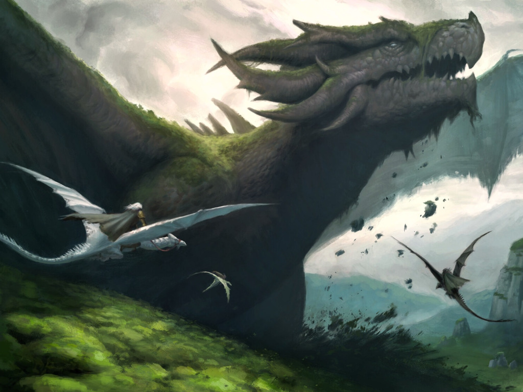 Download wallpaper fantasy, horns, landscape, nature, wings, digital ... Download wallpaper fantasy, horns, landscape, nature, wings, digital ...