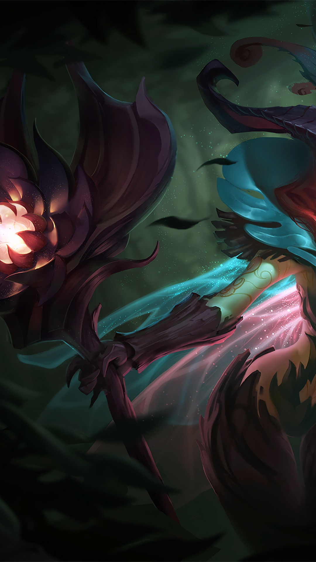 Download wallpaper Trees, Forest, Leaves, Staff, Splash, League of ...