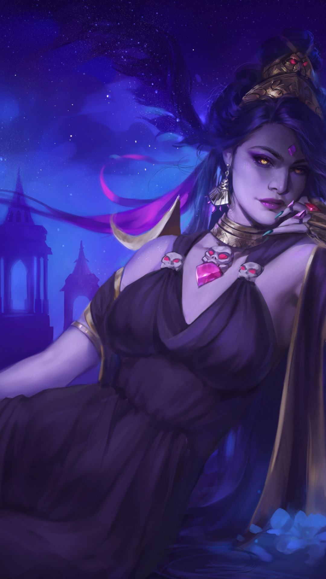 Download wallpaper girl, night, game, nyx, Hades, SuperGiant Games, Mother Night, section games ...