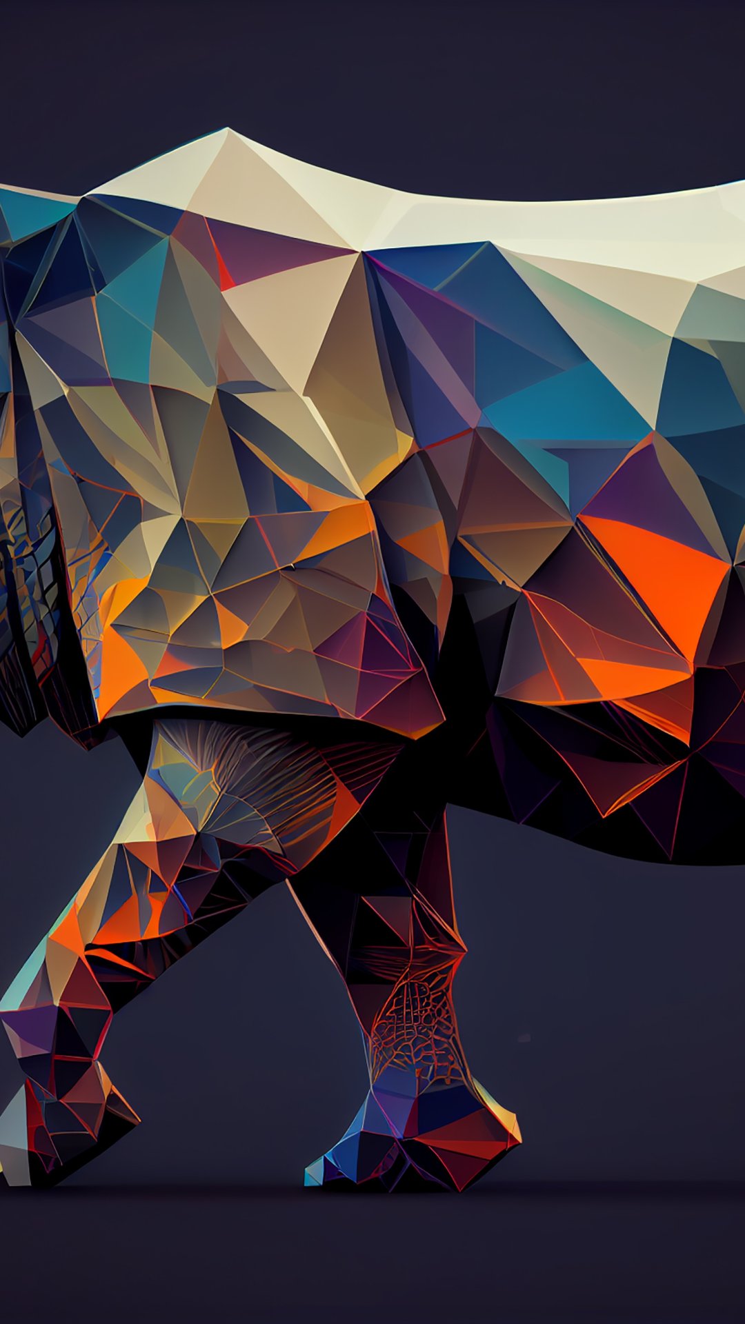 Download wallpaper abstraction, the dark background, Rhino, side ...