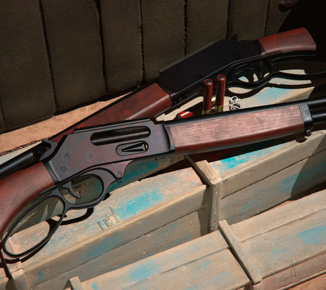 Download wallpaper weapons, gun, shotgun, weapon, render, shotgun, marlin, Marlin, section ...