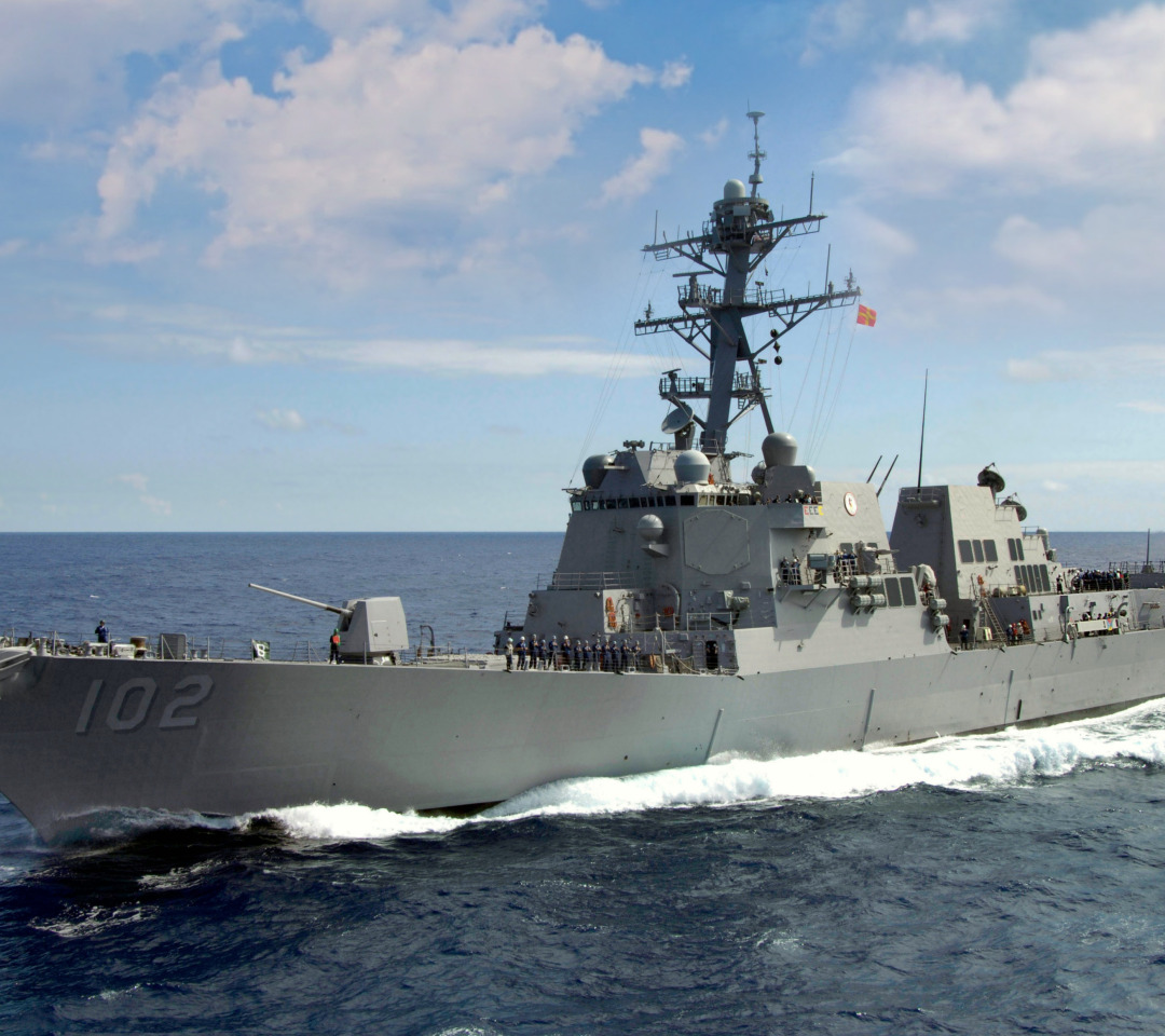 Download wallpaper destroyer, USS Sampson, DDG-102, section weapon in resolution 1080x960