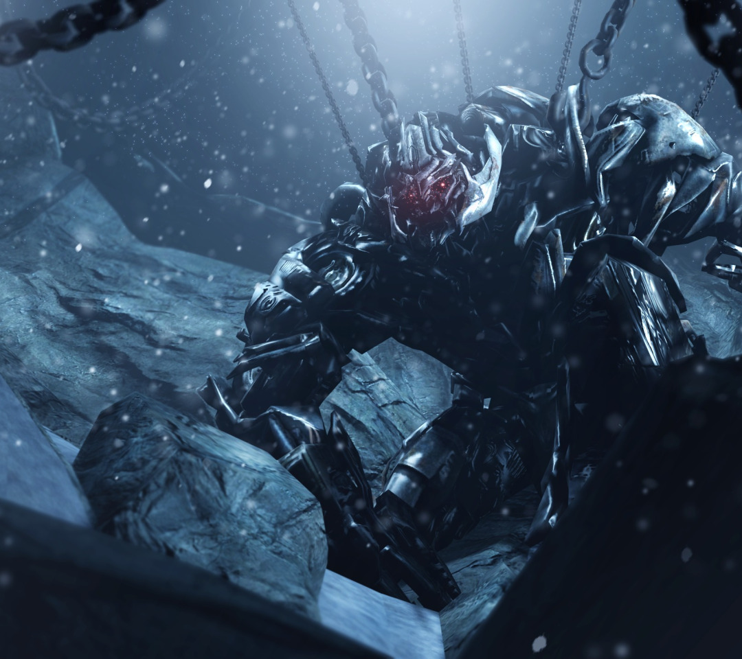 Download wallpaper ice, robot, soldiers, chain, Transformers, Megatron ...