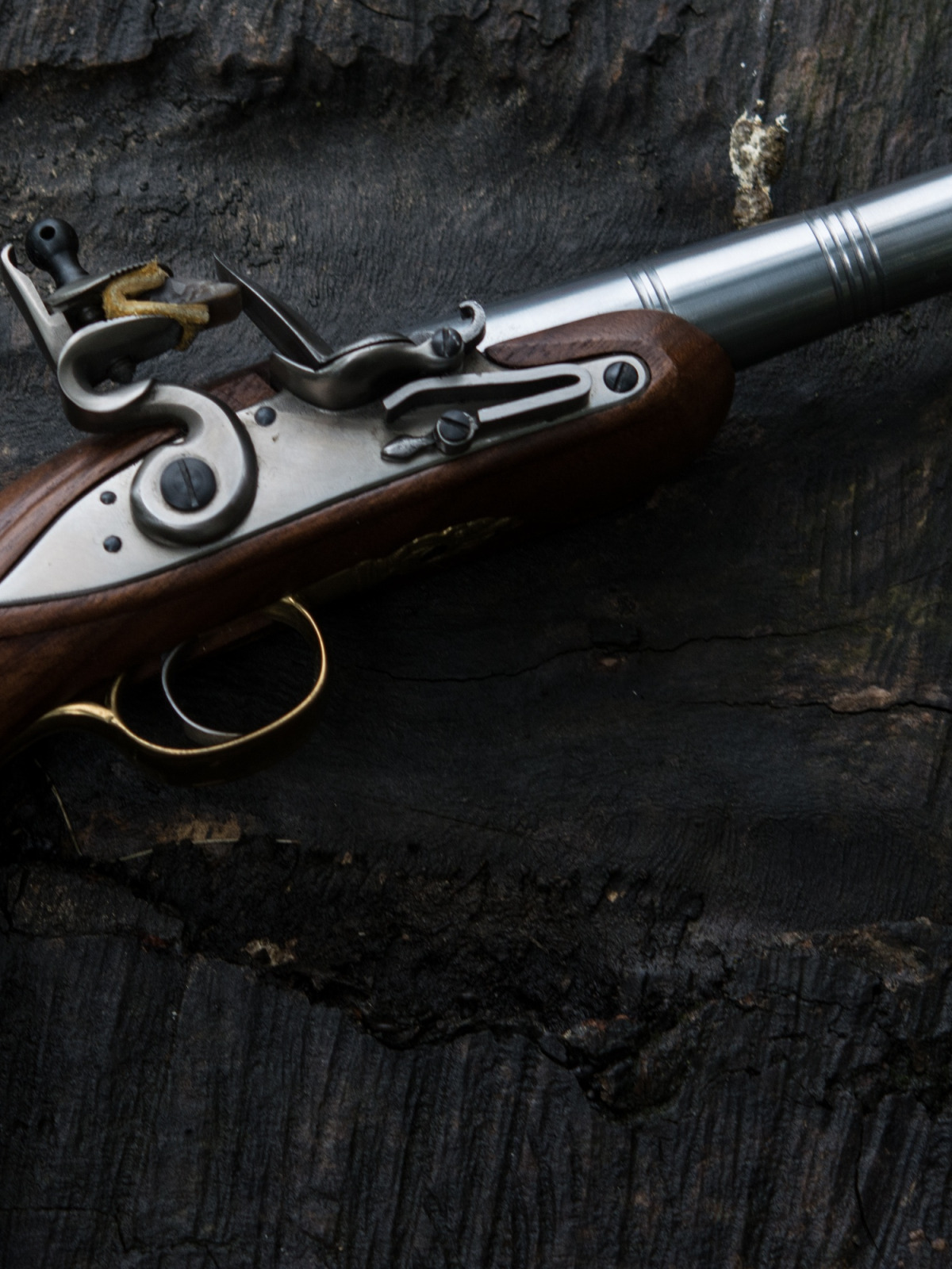 Download wallpaper flint, Gun Queen Anne, macro, Queen Anne pistol, section weapon in resolution ...