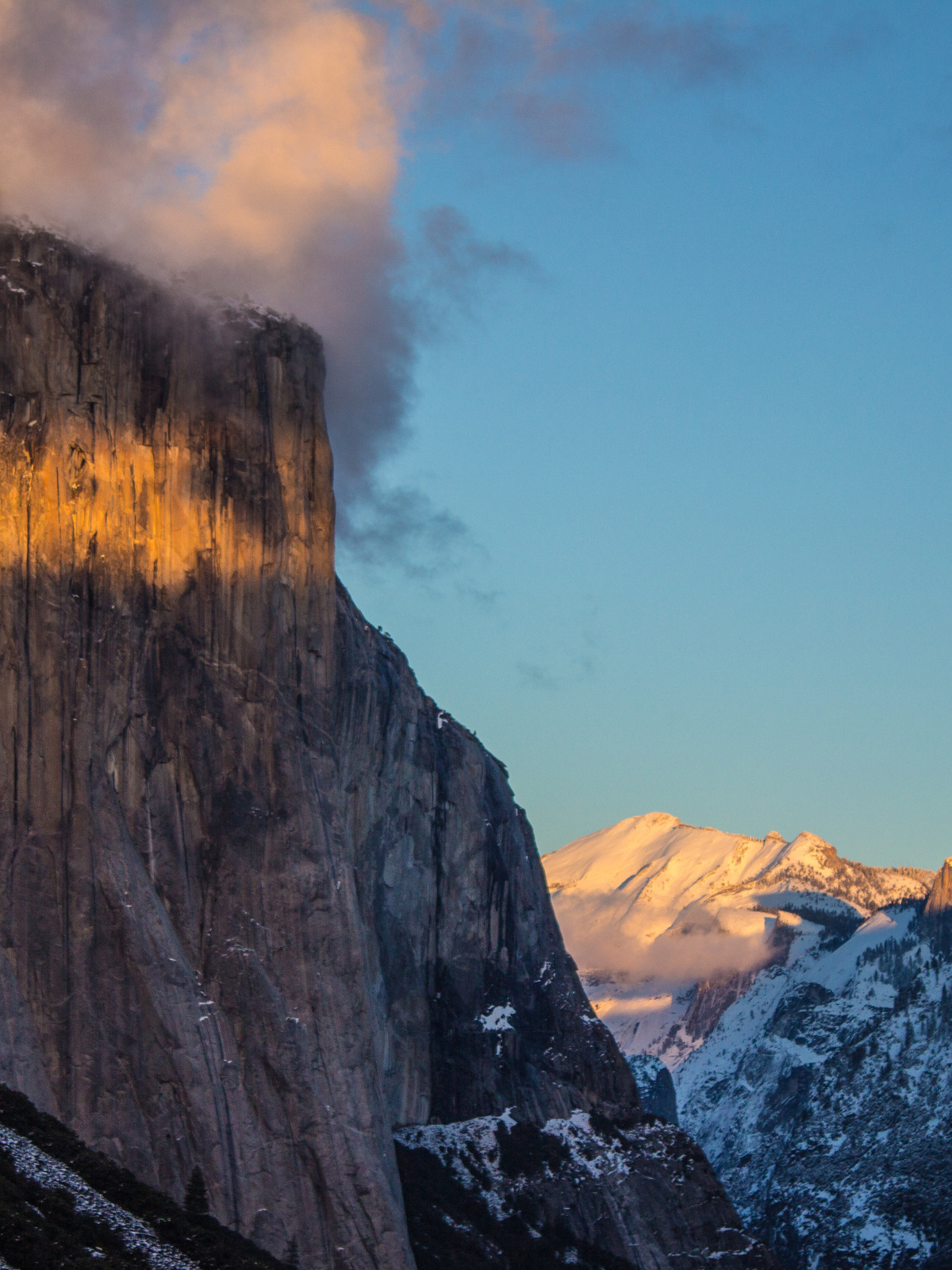 Download wallpaper snow, mountains, California, Yosemite Valley ...