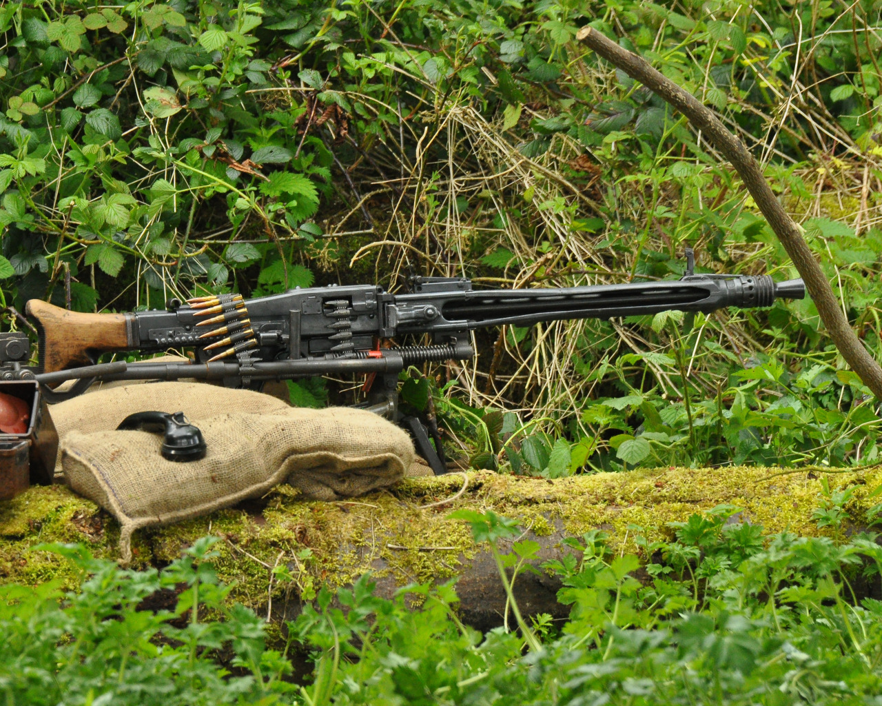 Download wallpaper machine gun, MG-42, arms greens, section weapon in resolution 1280x1024