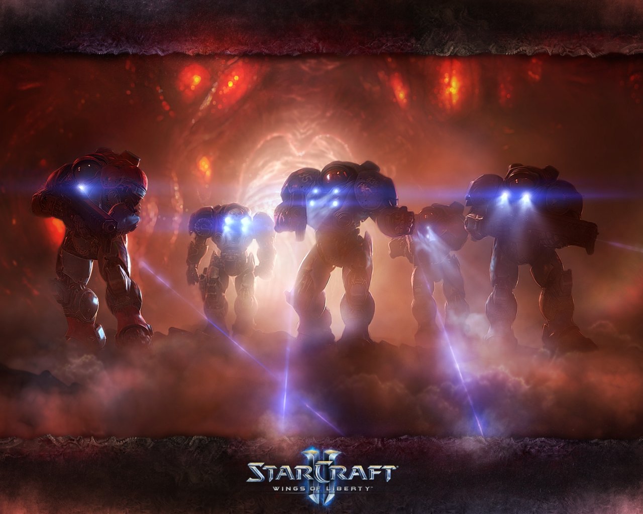 Download wallpaper fog, weapons, starcraft, cave, armor, Terran, marine ...