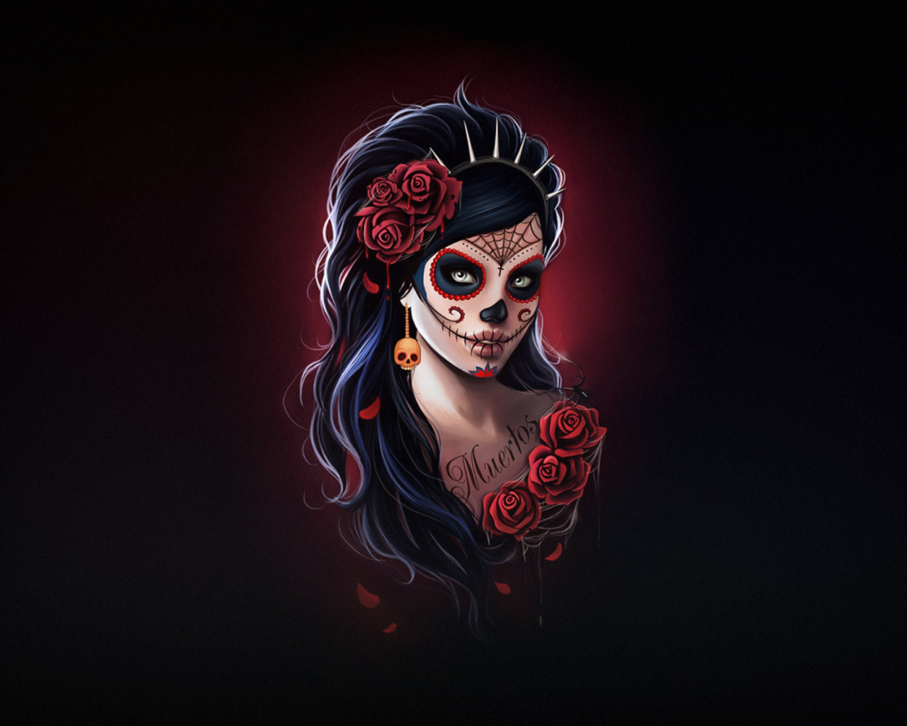 Download wallpaper Girl, Style, Background, Calavera, Day of the Dead, Day of the Dead, Day of ...