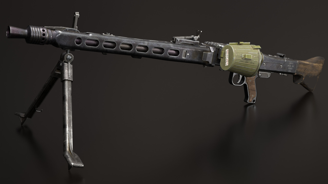 Download wallpaper Germany, Machine gun, MG42, A single machine gun, section weapon in ...
