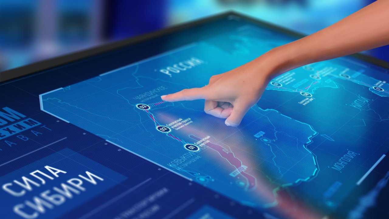 Download wallpaper hand, panel, Russia, GAZPROM touch panel interface ...