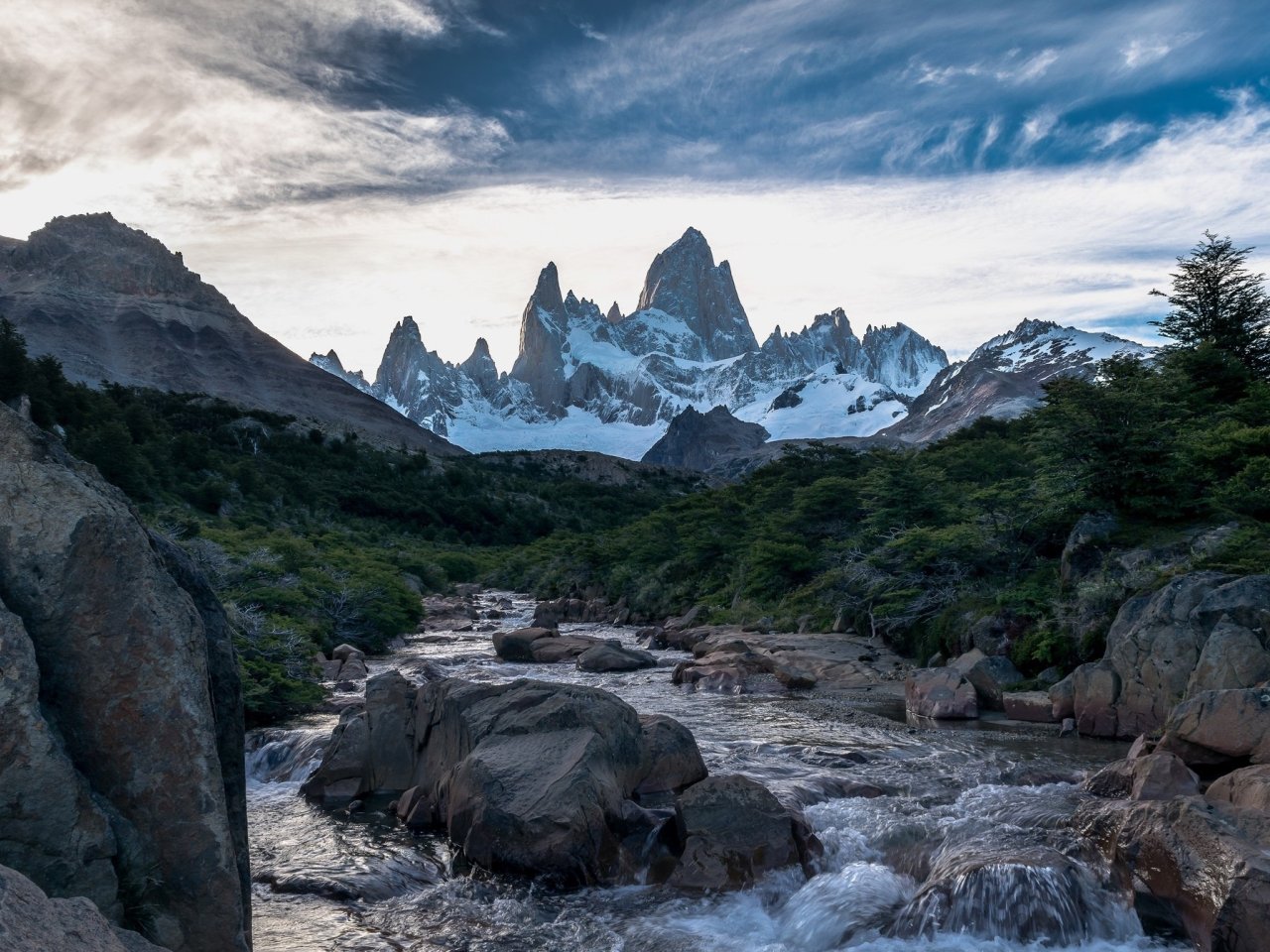 Download wallpaper mountains, river, stones, section landscapes in ...