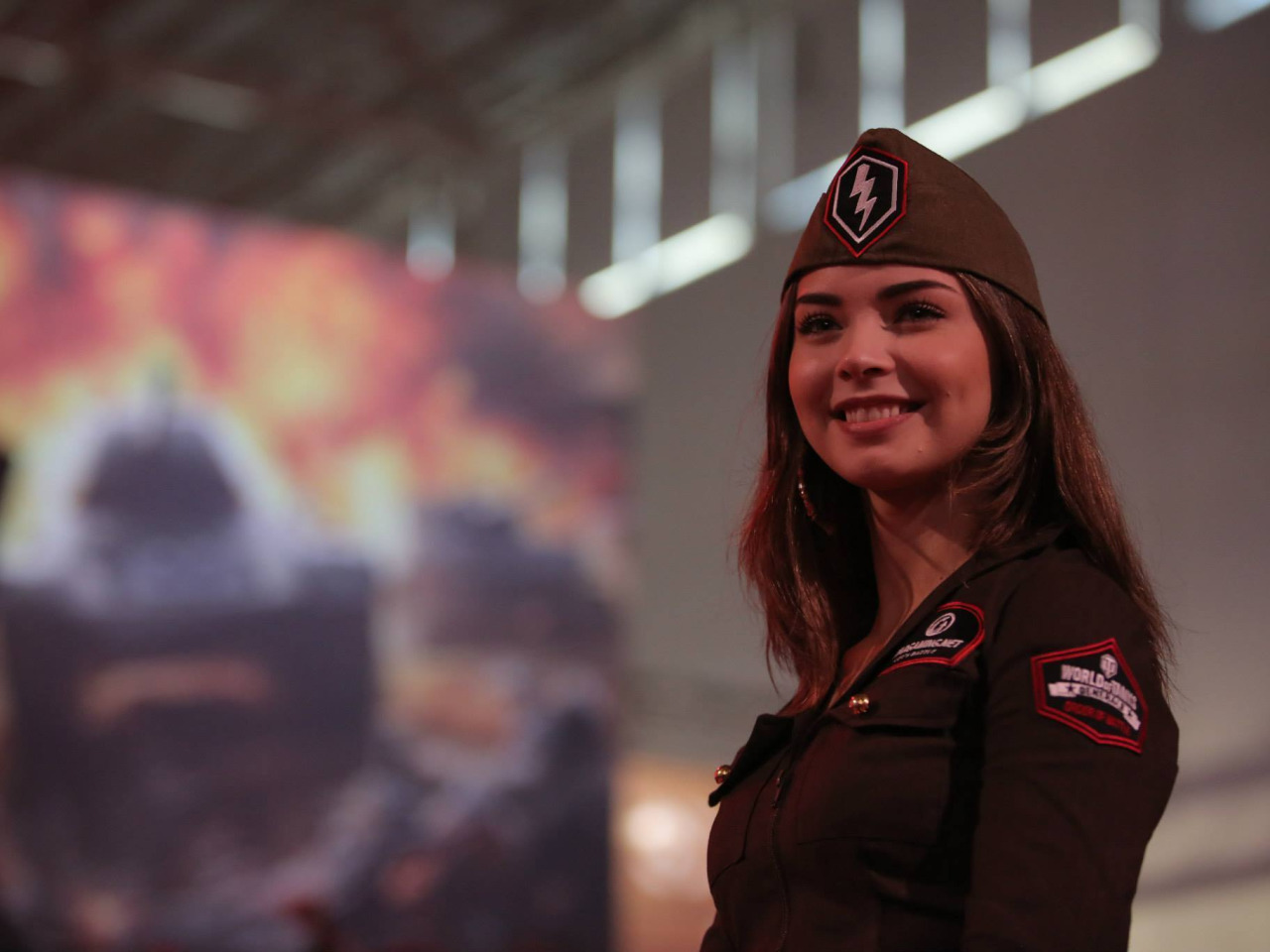 Download wallpaper smile, Girl, world of tanks, wargaming, section ...