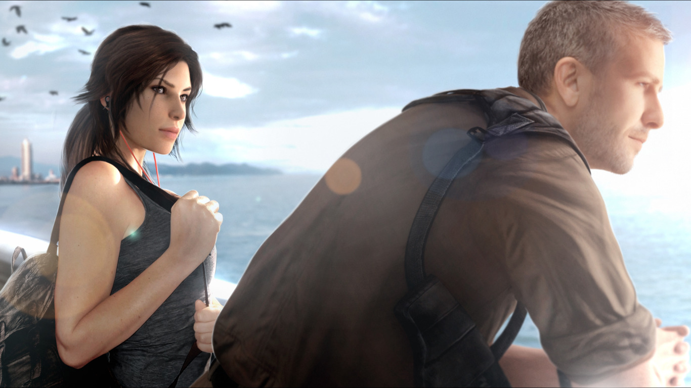 Download wallpaper girl, male, Square Enix, Lara Croft, Crystal ...