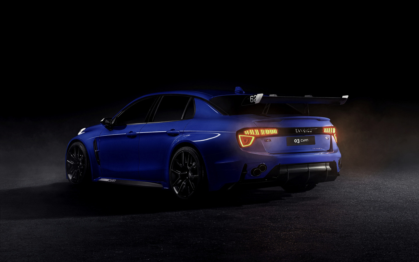 Download wallpaper background, wing, back, dark, 2018, WTCR, Lynk & Co, 03 Cyan Concept, section ...