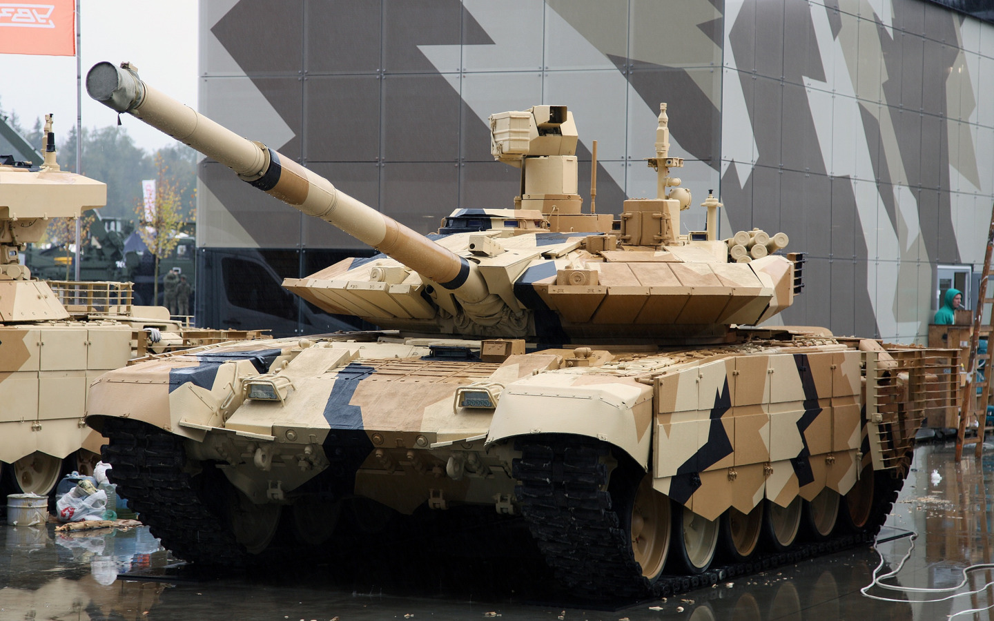 Download wallpaper MBT, T-90 MS, UVZ, Russian weapons, exhibition of arms, section weapon in ...