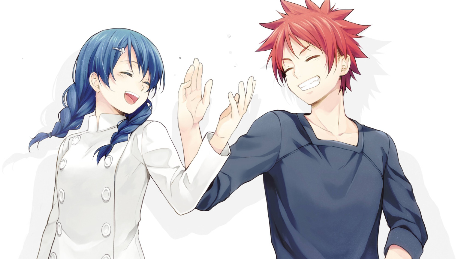 Download wallpaper Fanart, Shokugeki no Souma, Yukihira Souma, Pixiv, Tadokoro Megumi, Fanart ...