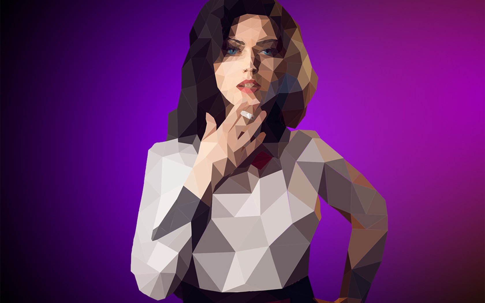 Download wallpaper girl, minimalism, low poly, section minimalism in ...
