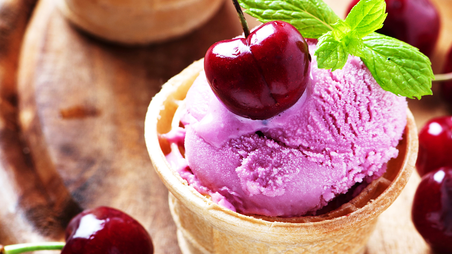 Download wallpaper cherry, berries, ice cream, Cherry, dessert, dessert ...