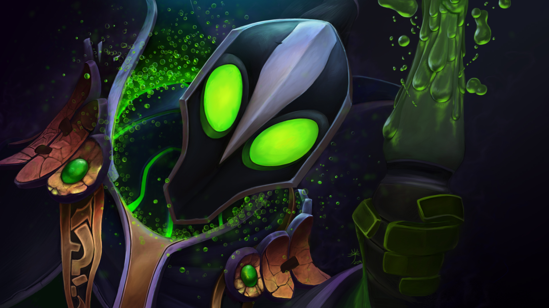 Download wallpaper look, art, green eyes, Dota 2, Rubick, Grand Magus, Sukus, section games in ...