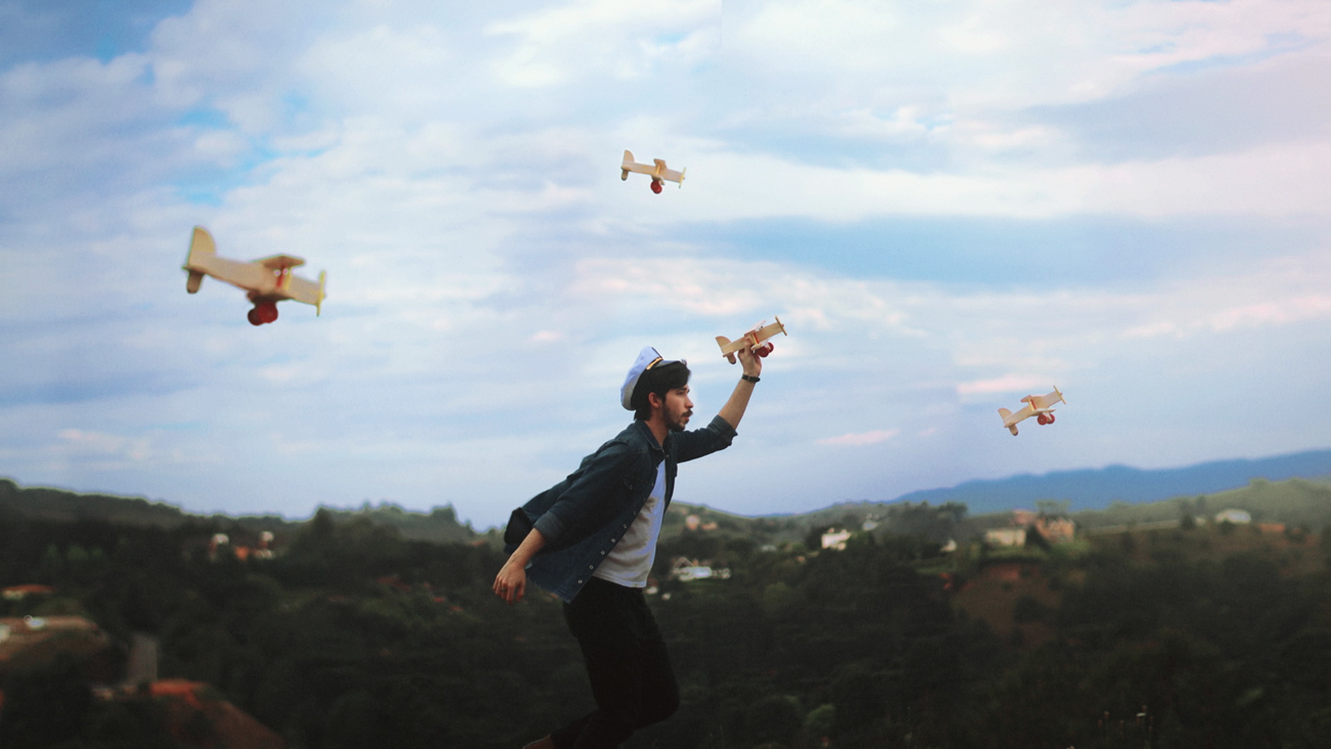Download wallpaper the sky, people, aircraft, section men in resolution ...