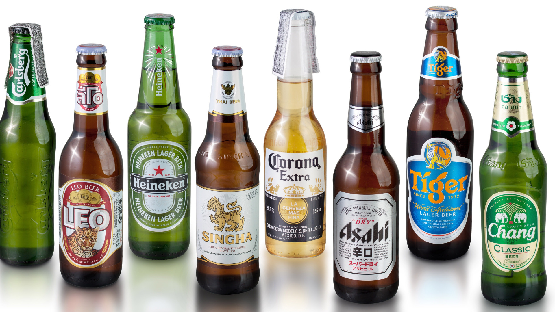 Download wallpaper beer, drinks, bottles, varieties, section food in resolution 1920x1080