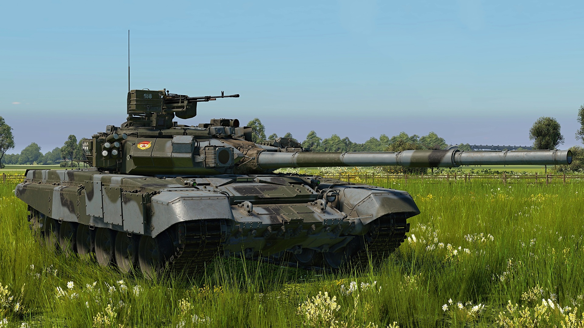 Download wallpaper Russia, Main battle tank, T-90A, section weapon in resolution 1920x1080