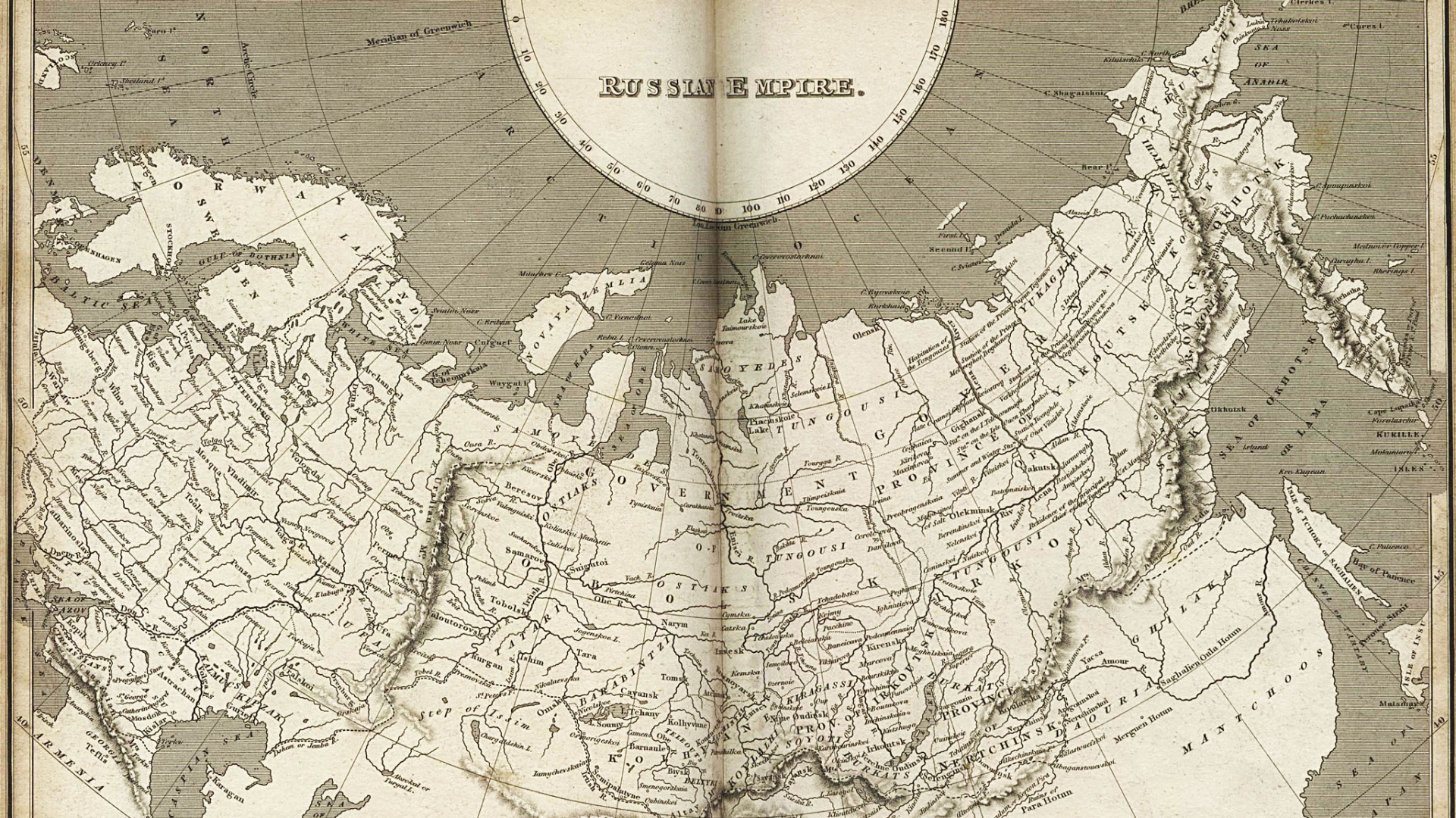 Download wallpaper Map, Russia, Russian Empire, section miscellanea in ...