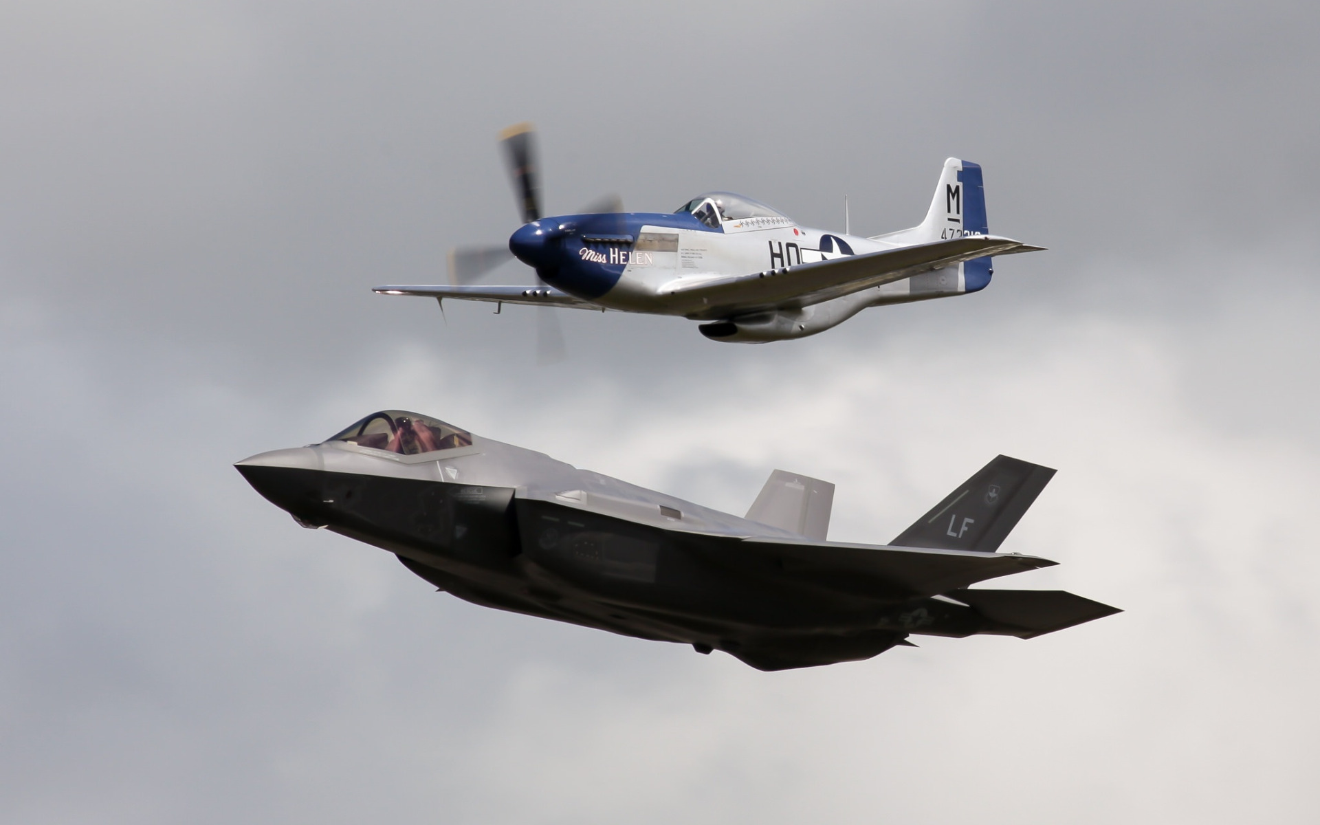 Download wallpaper flight, fighter, P 51 Mustang, F 35, section ...