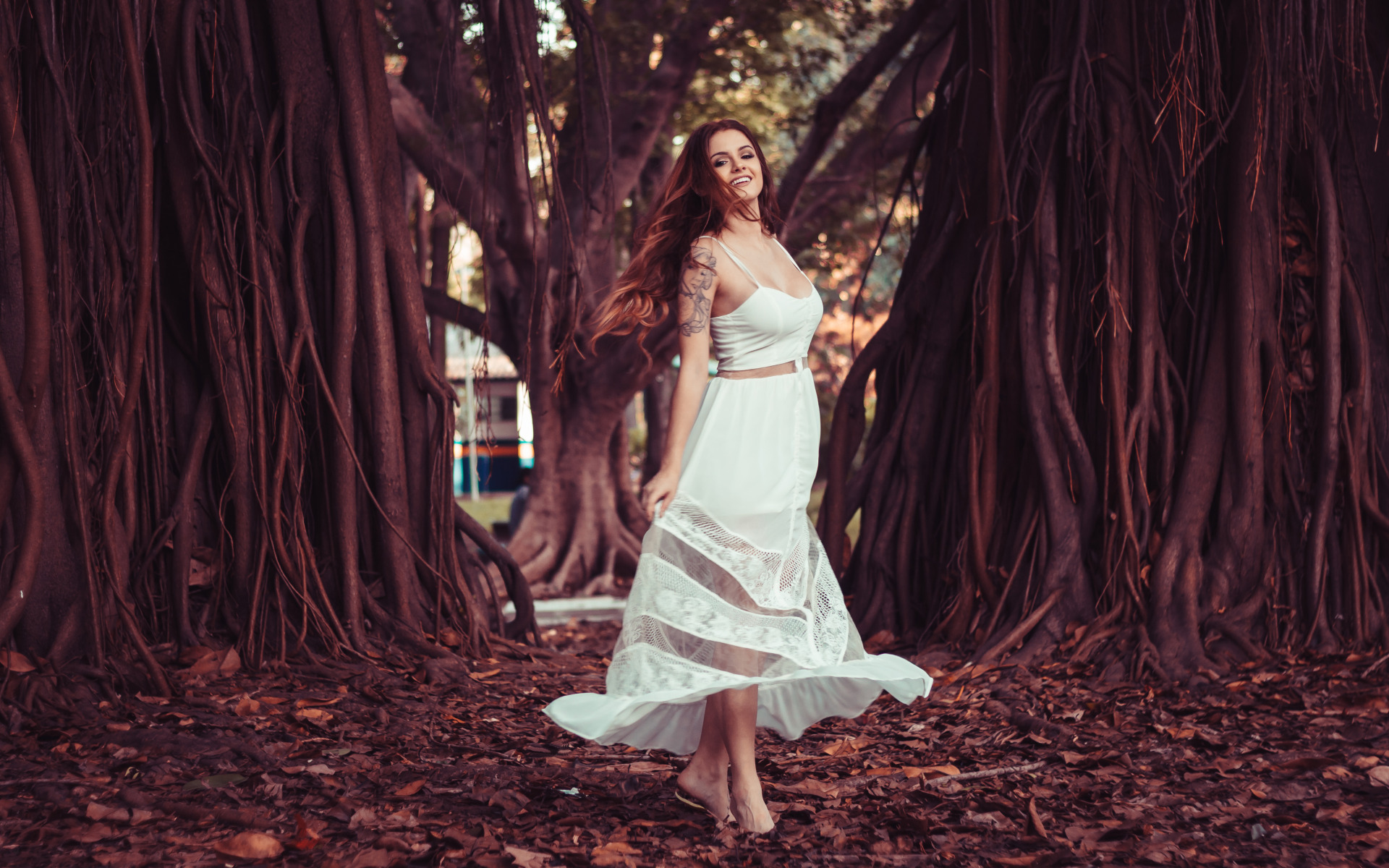 Download wallpaper girl, pose, tattoo, datirovka, Camila Senna, section ...