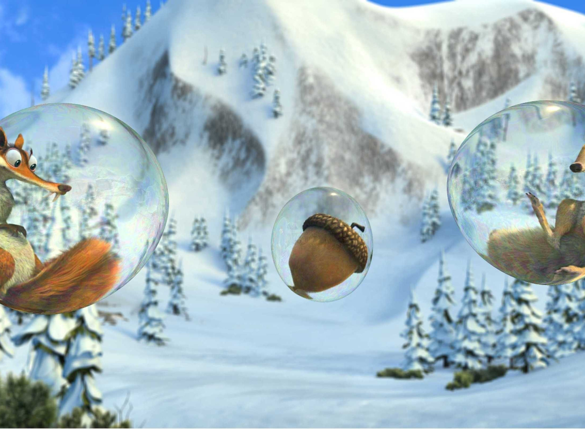 Download wallpaper cartoon, walnut, protein, ice age, Ice Age, bubble ...