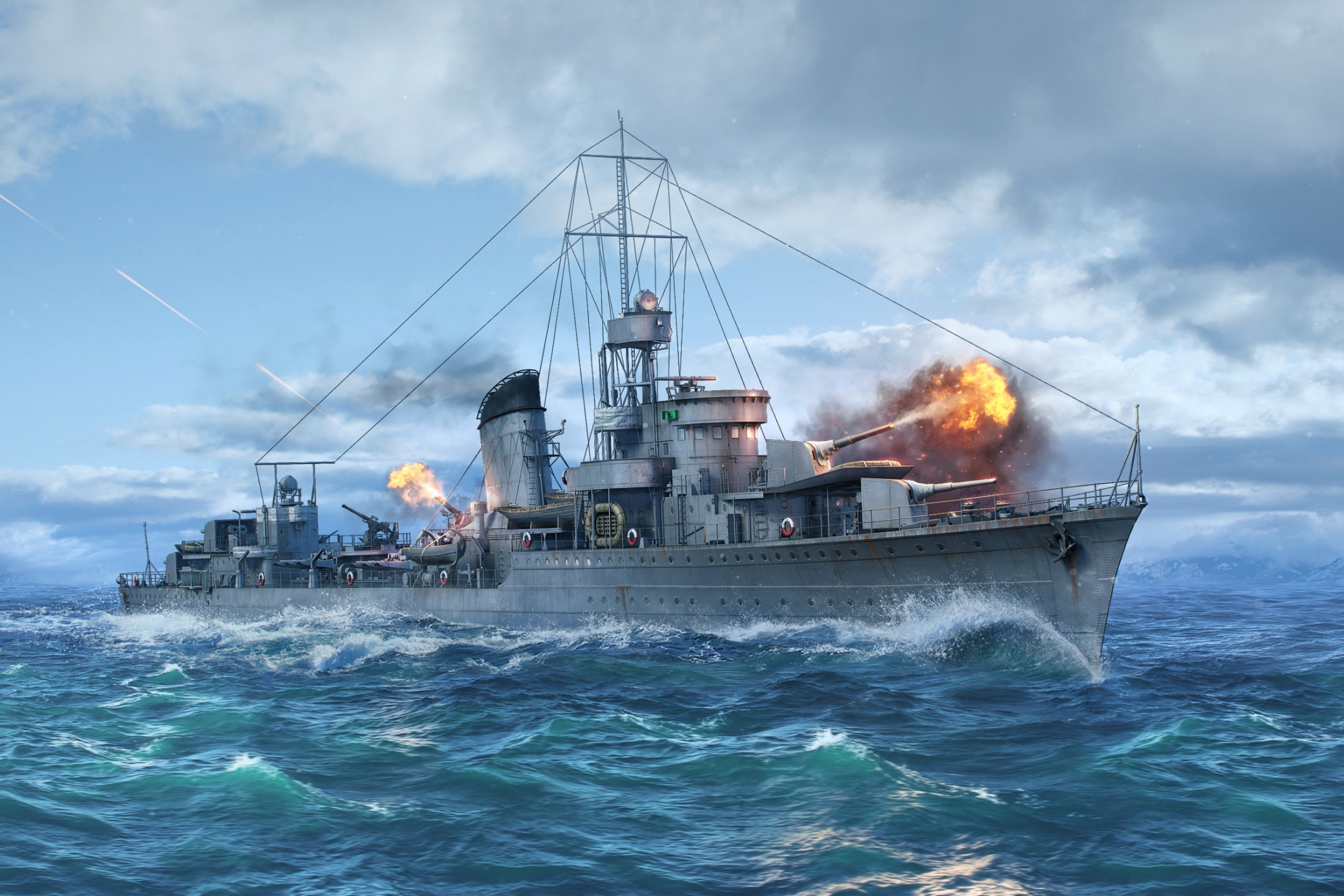 Download wallpaper Destroyer, Wargaming Net, WoWS, World of Warships, The World Of Ships, ORP ...