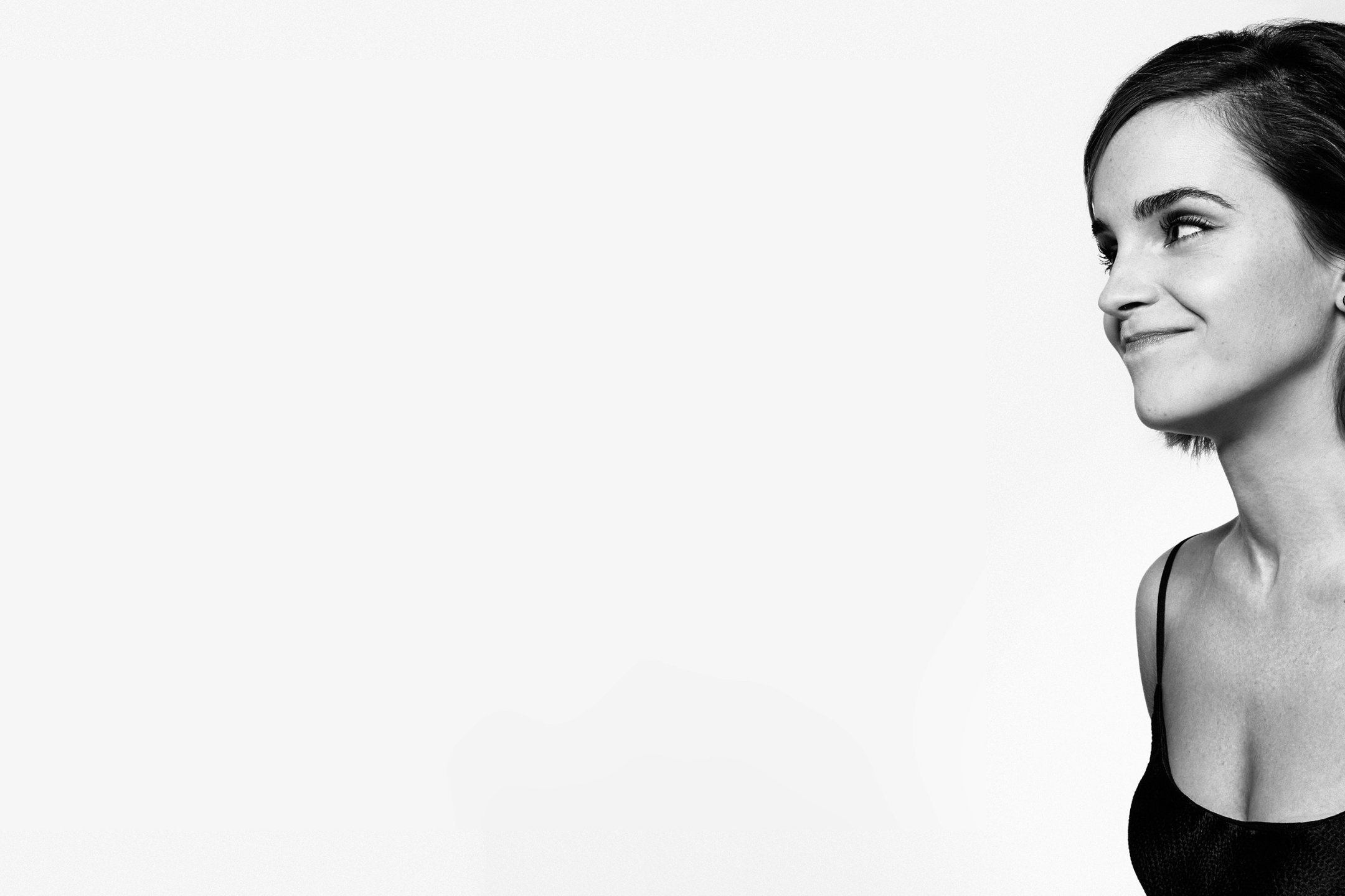 Download wallpaper smile, model, actress, beauty, profile, beauty, Emma ...