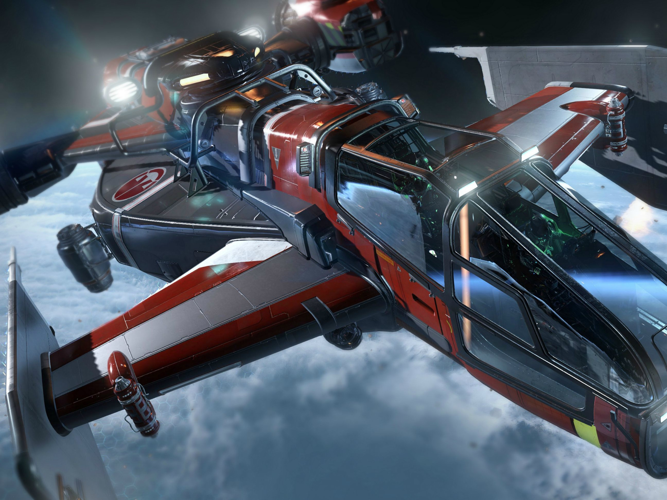 Download wallpaper Star Citizen, space ship, Drake Cutlass Red, section ...