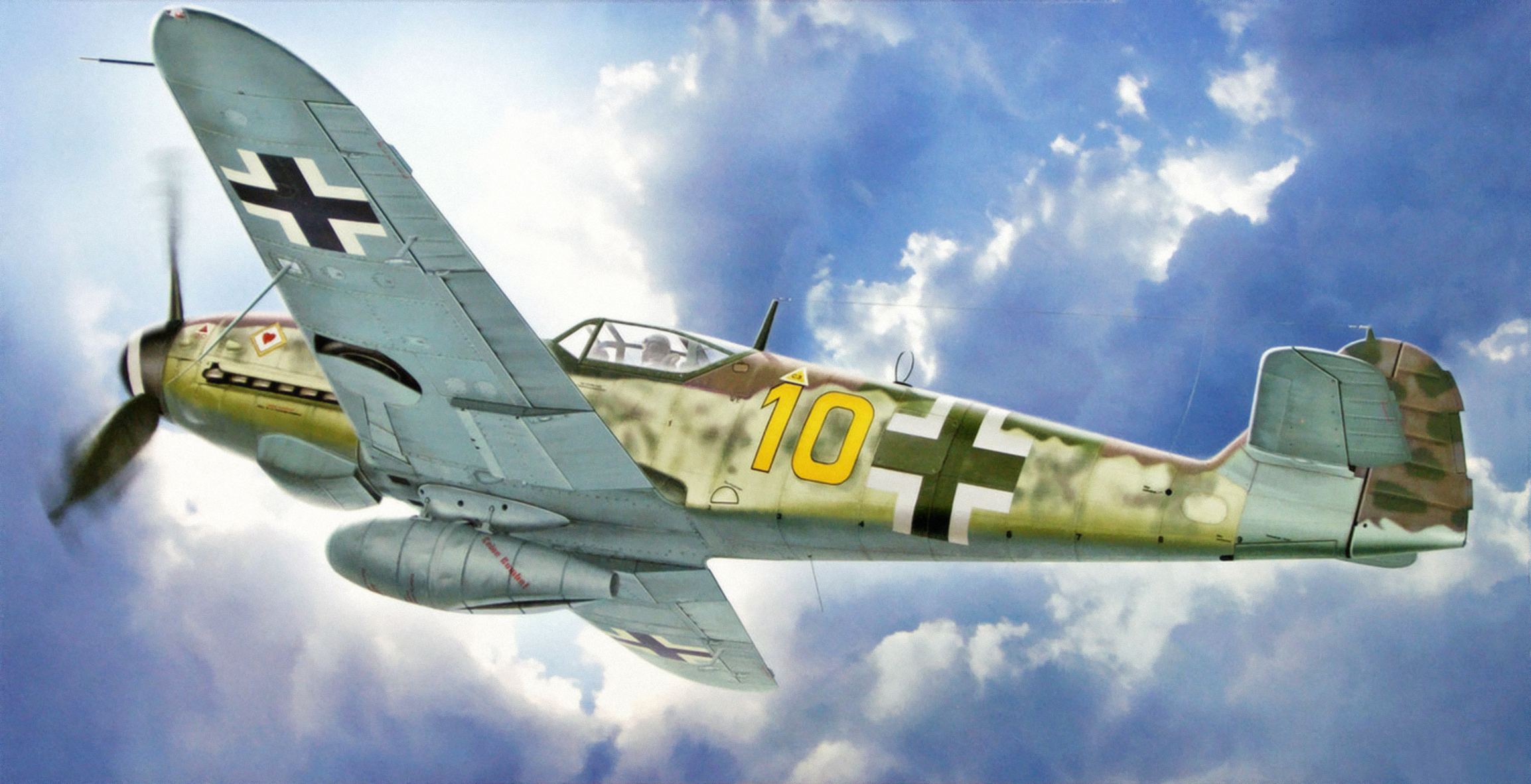 Download wallpaper war, art, painting, aviation, ww2, german fighter, Messerschmitt Bf 109K-4 ...