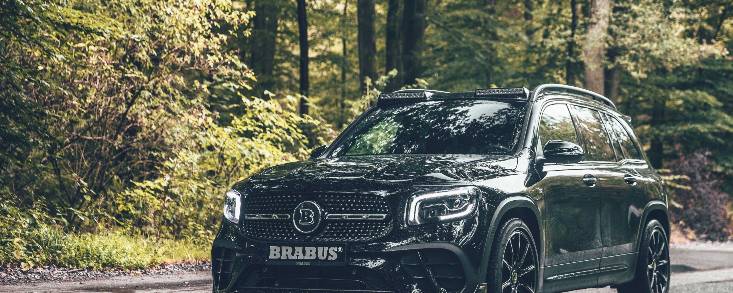 Download wallpaper Mercedes, Brabus, Front, Black, Road, Forest, GLB, GLB-Class, section ...