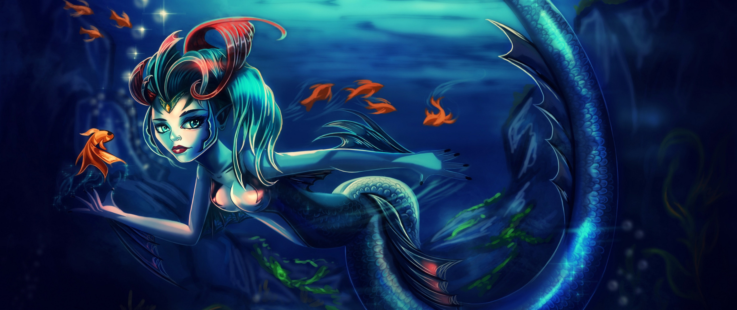 Download wallpaper fish, the ocean, mermaid, section fantasy in ...