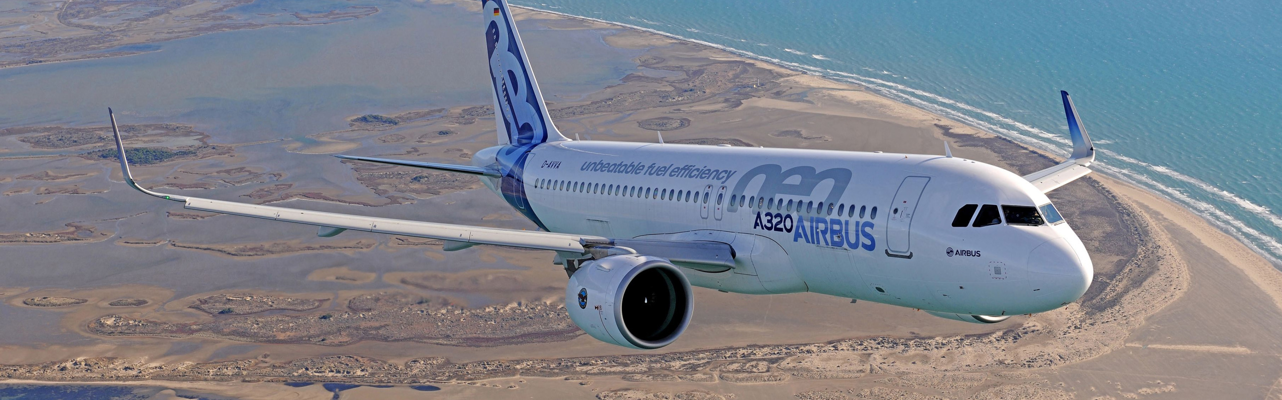 Download wallpaper Sea, Shore, Airbus, Airliner, Airbus A320, A320, Airbus A320neo, section ...