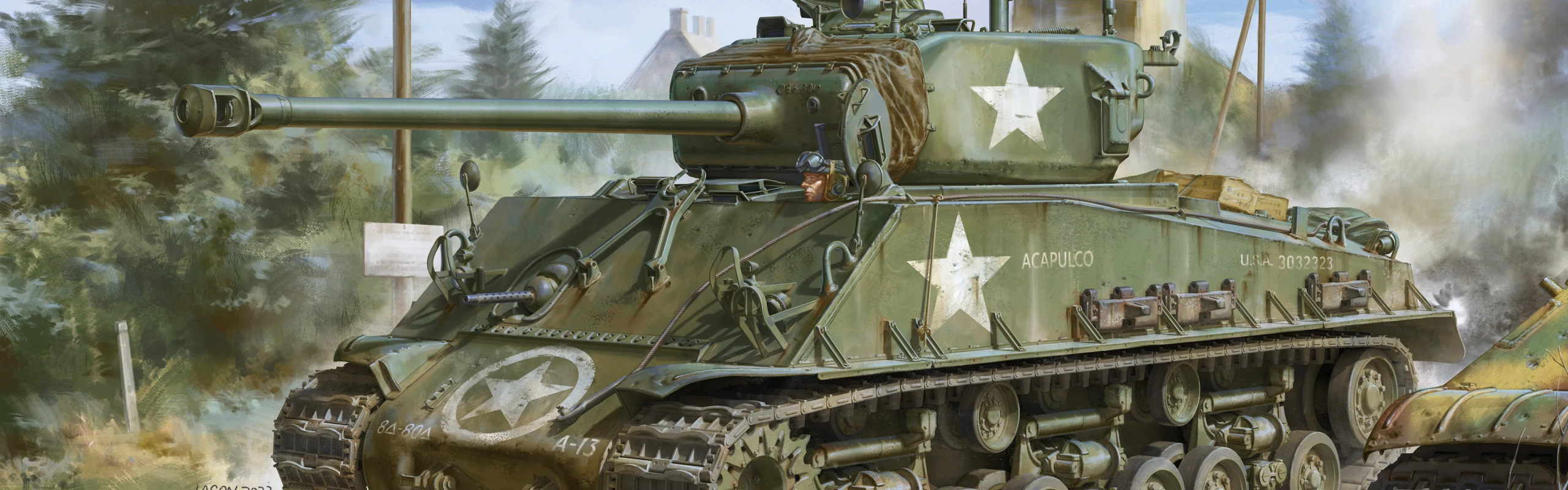 Download wallpaper tank, USA, jason, US Army, average, M4A3E8 Sherman, section weapon in ...