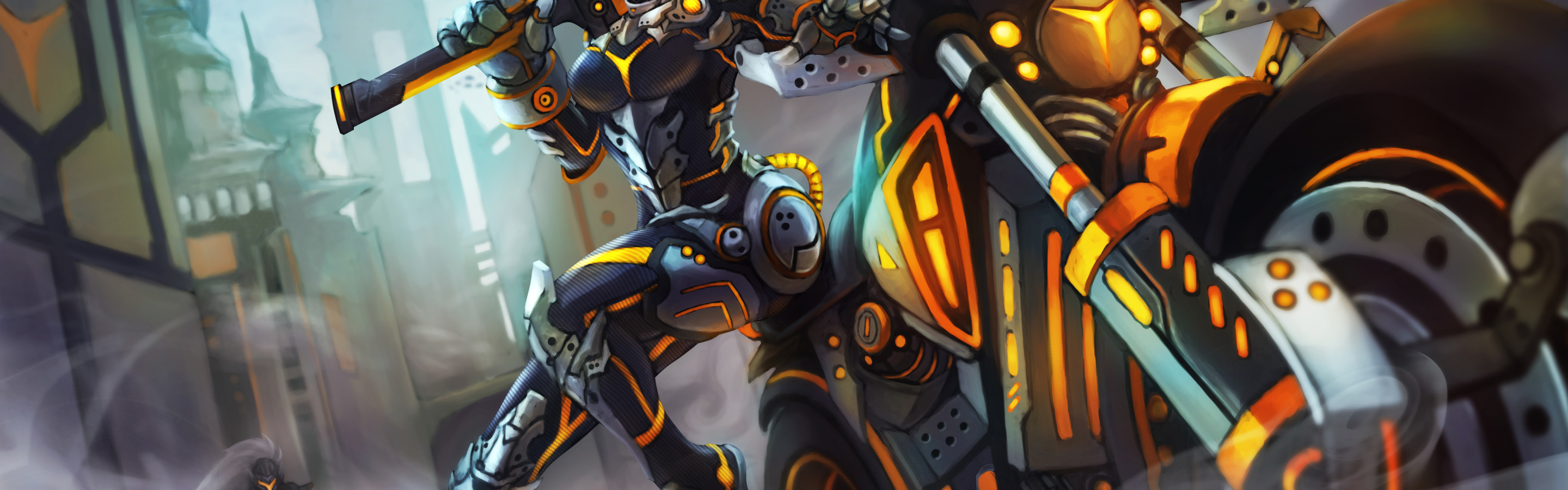 Download wallpaper sword, costume, motorcycle, bike, League of Legends, riven, LoL, section ...