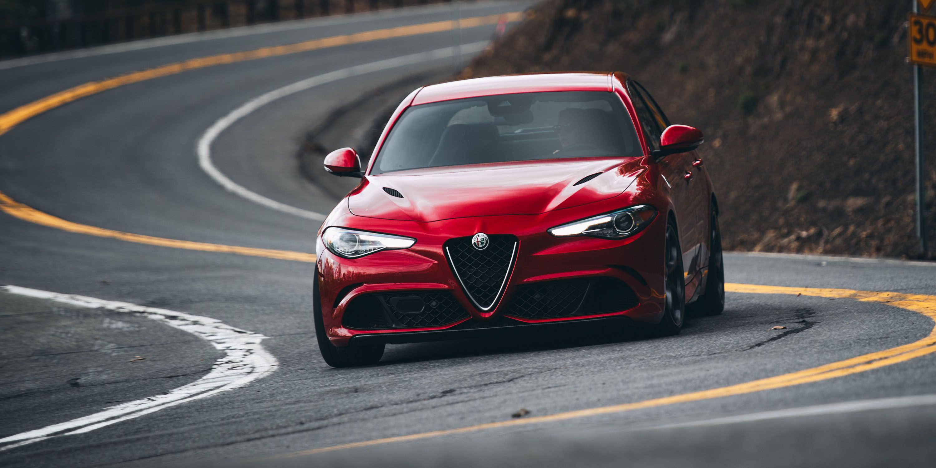 Wallpaper Red Sedan Italian Alfa Romeo Giulia for mobile and desktop section alfa romeo resolution 3000x1500 download