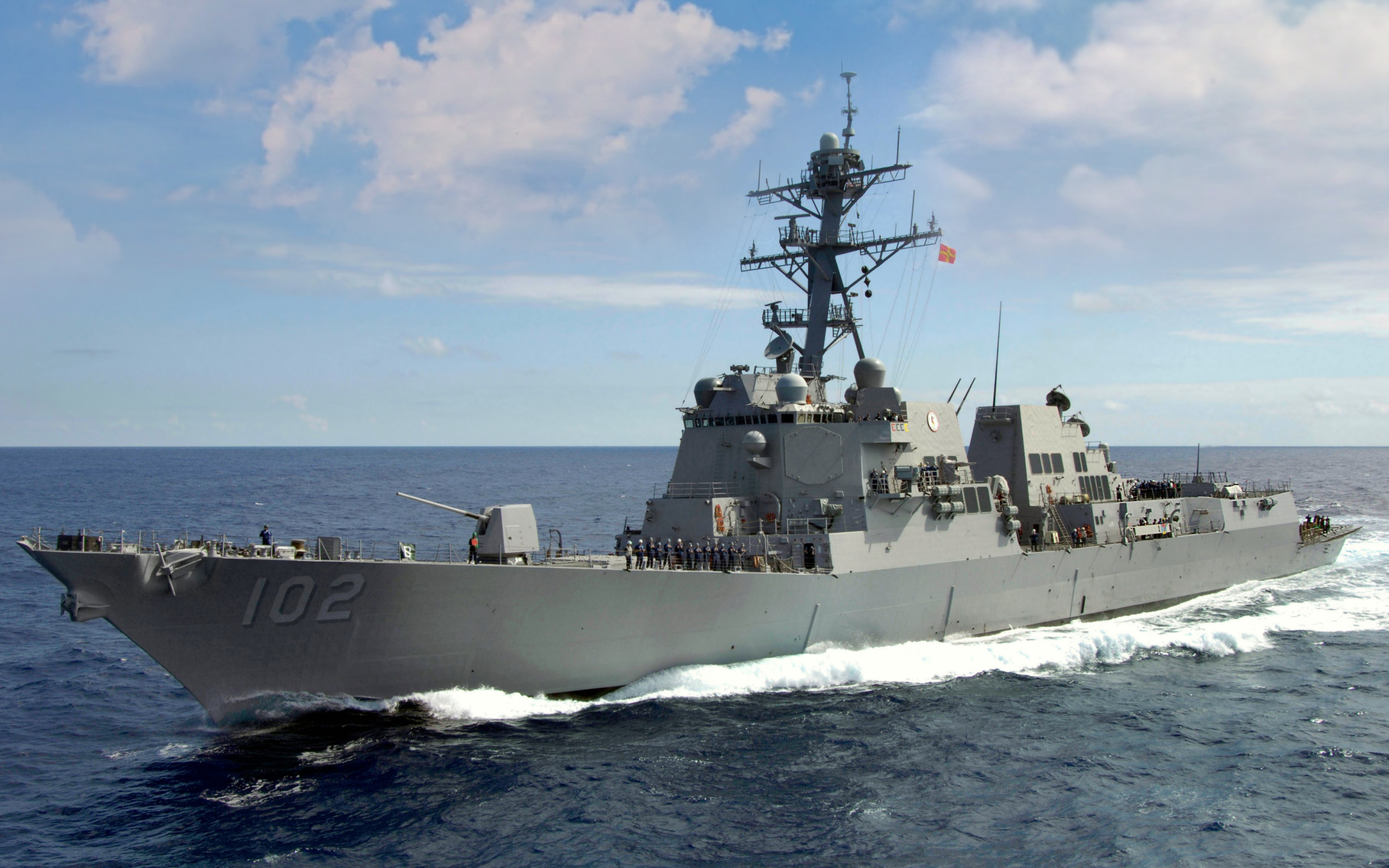 Download wallpaper destroyer, USS Sampson, DDG-102, section weapon in resolution 3072x1920