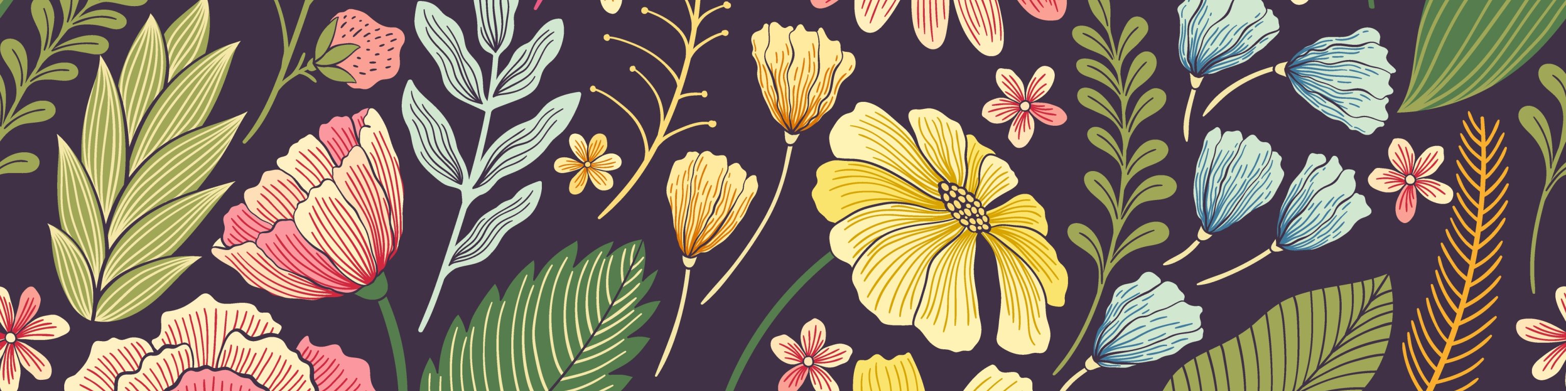 Download wallpaper Flowers, pattern, pattern, seamless, Floral ...