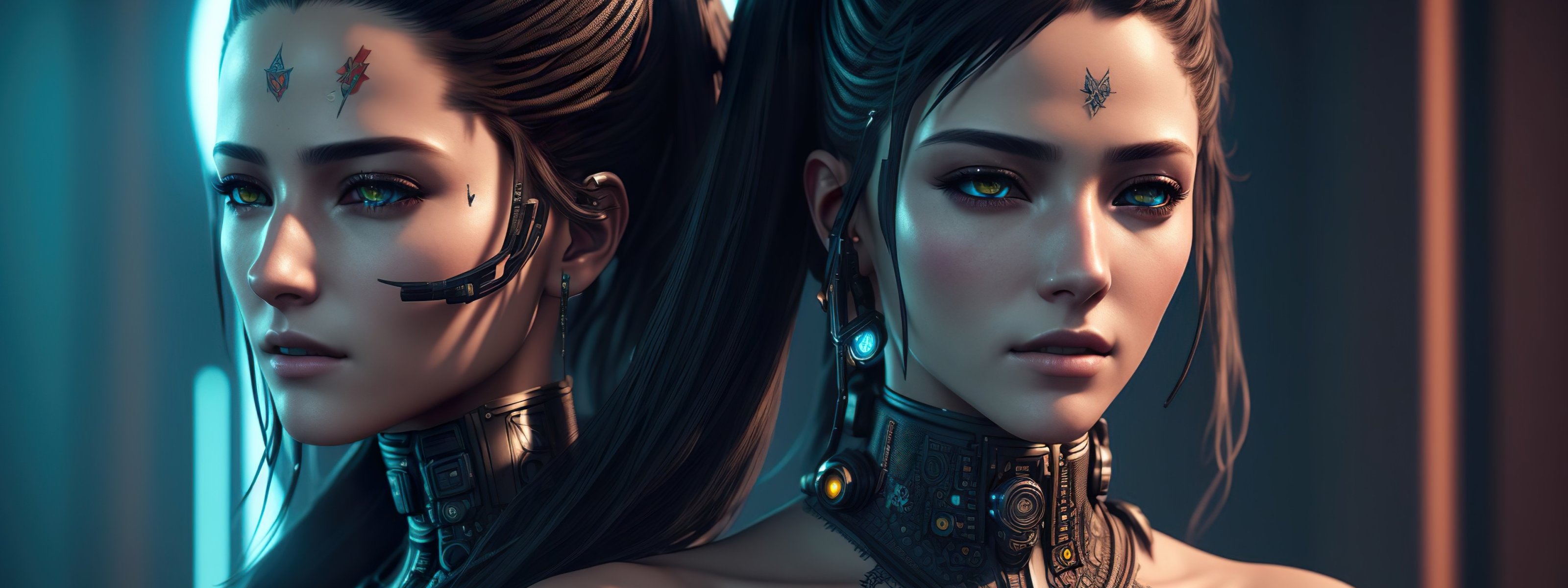 Download wallpaper girl, art, cyberpunk, fantasy art, futuristic ...