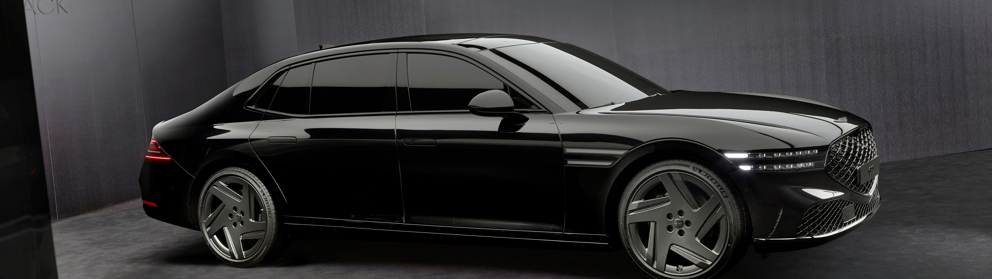 Download wallpaper black, sedan, Black, Genesis, Genesis G90, 2024, section other in resolution ...