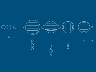 Download wallpaper planet, scheme, solar system, section minimalism in resolution 320x240