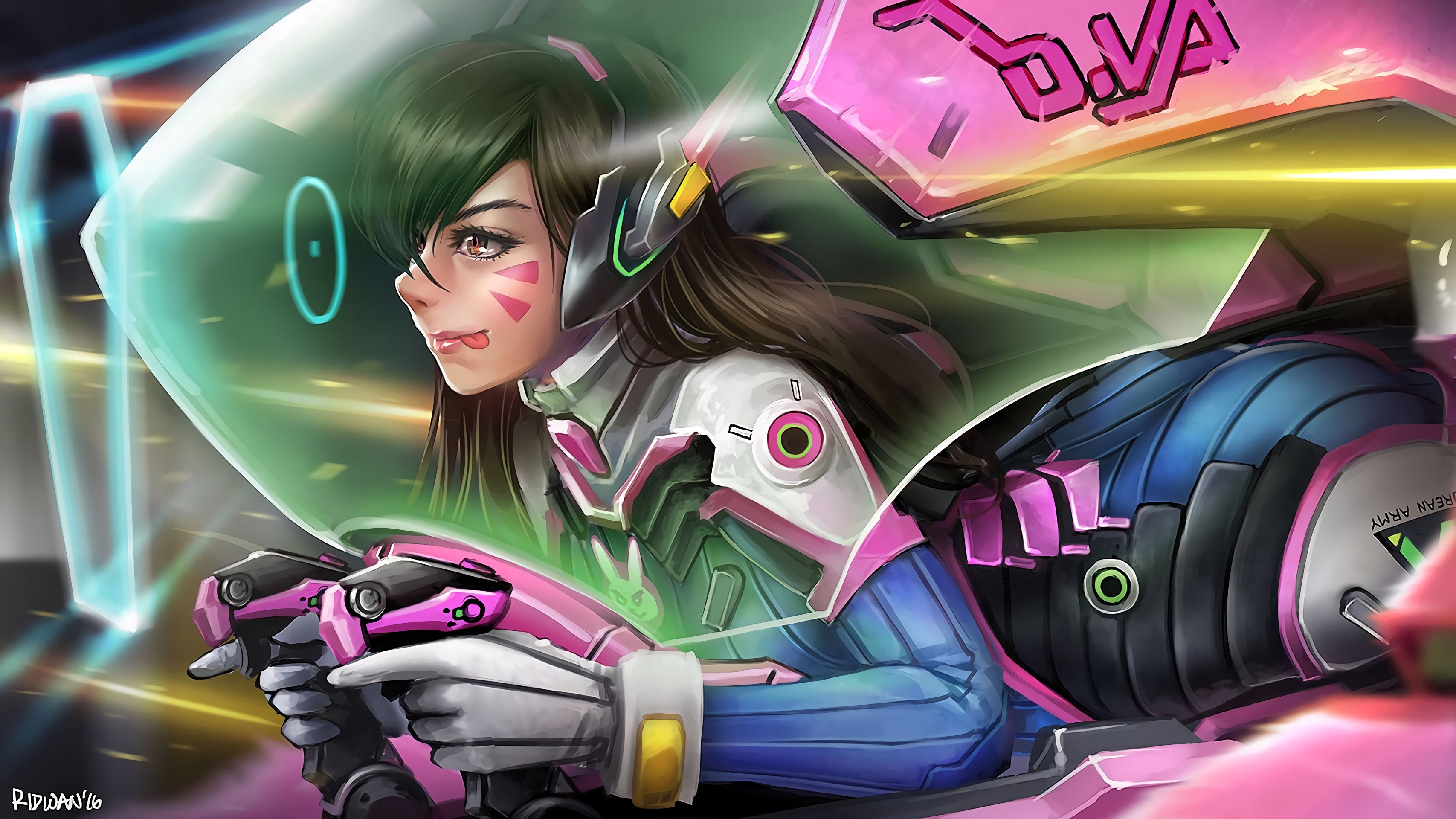 Download wallpaper girl, game, mecha, pretty, Overwatch, D.Va, section ...