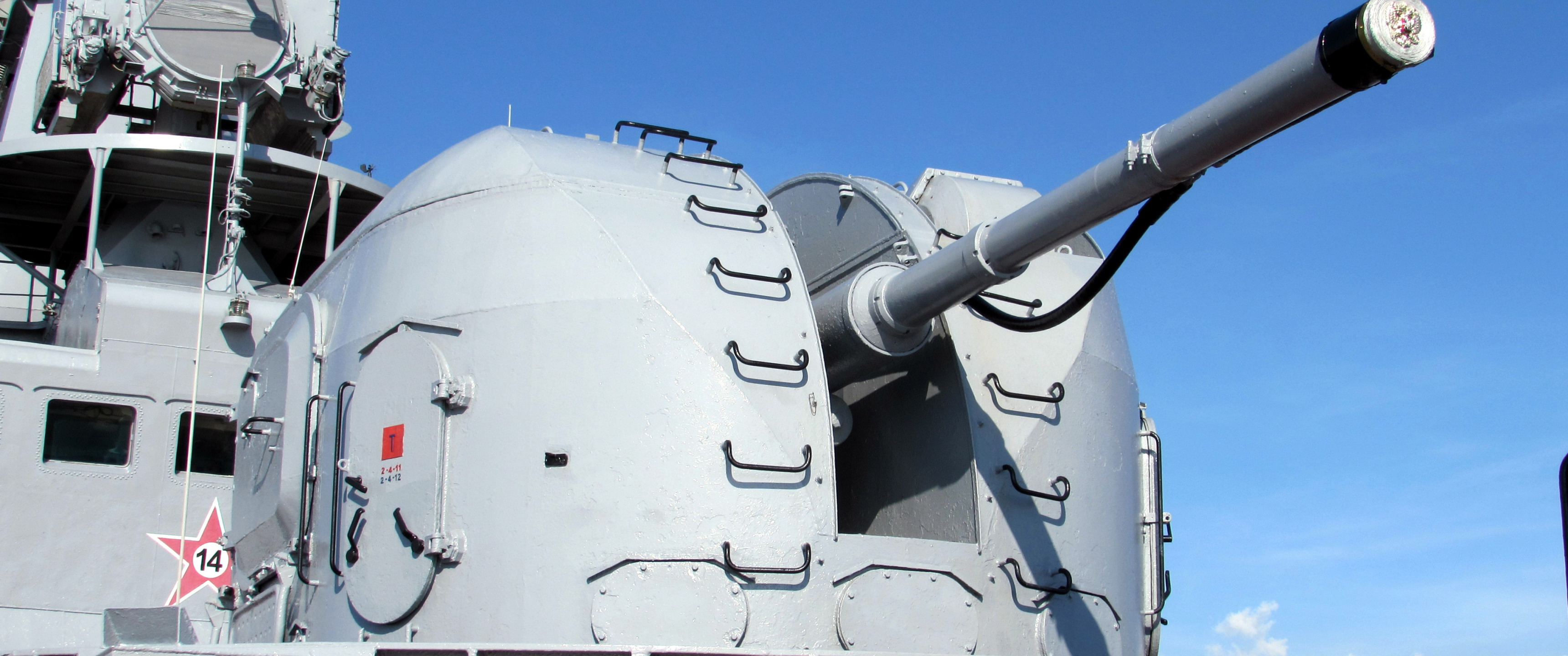 Download wallpaper artillery, ship, AK-100, single-barreled, section ...
