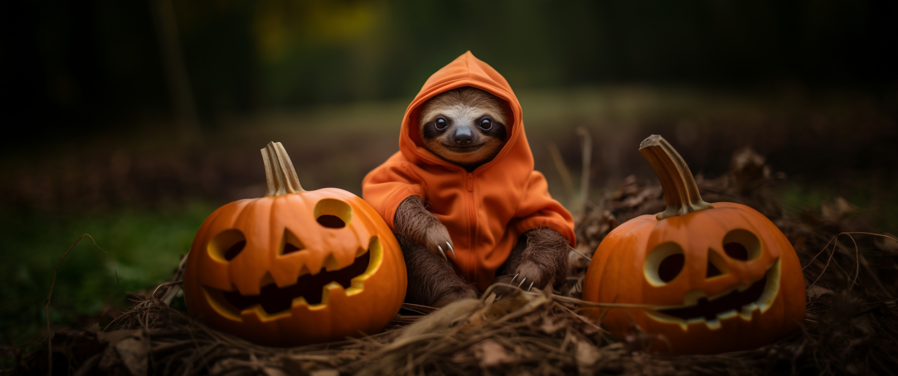 Download wallpaper autumn, nature, holiday, hood, pumpkin, Halloween, Halloween, sloth, section ...